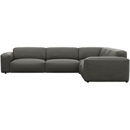 Ecksofa FLEXLUX, B:319cm H:73cm T:285cm, grau, 100% Echteder, Wohnzimmer, Sofas, "Lucera, super bequem durch hochwertigen Sitzaufbau mit Kaltschaum",