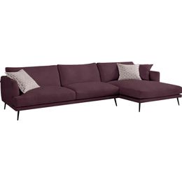 Ecksofa Egoitaliano, B:274cm H:77cm T:154cm, lila, Wohnzimmer, Sofas, "Sophia, Designsofa mit extrakomfortablem Sitzkomfort", mit Daunenfederung,