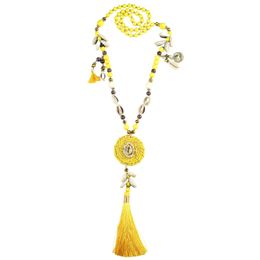 Damen Lange Kette "Bahli", gelb, Basic, Collezione Alessandro, Glas, Halsketten, mit echten Glasperlen