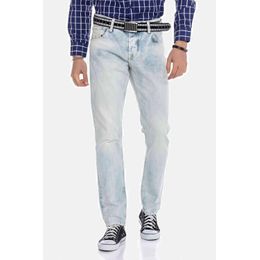 Cipo & Baxx CIPO & BAXX Herren 5-Pocket-Jeans "Jeans", blau, Basic, Gr. 33, unifarben, 98% Baumwolle;2% Elasthan, Jeans, im Straight Fit