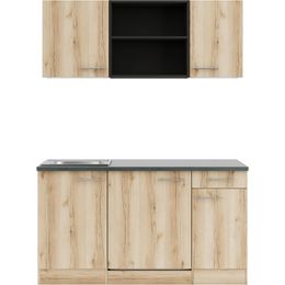 Pantryk&uuml;che Optifit, B:150cm T:60cm, beige, Komplettk&uuml;chen-Sets, "Bella", Breite 150 cm, wahlweise mit Kochfeld oder Unterbauk&uuml;hlschrank