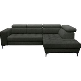 Ecksofa Alina, B:274cm H:102cm T:207cm, schwarz, Struktur TTA (100% Polyester), Wohnzimmer, Sofas, "Valea", mit Rückenlehnenverstellung, wahlweise