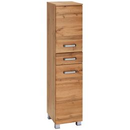 Midischrank Welltime, B:30cm H:135cm T:35cm, braun, Badezimmer, Schränke, "Ravenna"