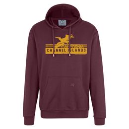 Herren Kapuzensweatshirt "CHANNEL ISLANDS", rot, Gr. XXL, Ahorn Sportswear, 100% Baumwolle, Sweatshirts, mit modischem Frontprint
