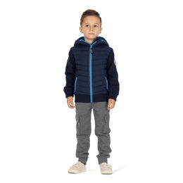 SALT & PEPPER SALT AND PEPPER Jungen Outdoorjacke "Outdoor", blau, Gr. 134, kariert, 100% Polyester, Jacken, mit tollen Farbkontrasten