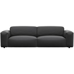 3-Sitzer FLEXLUX, B:252cm H:73cm T:102cm, schwarz, 100% Echteder, Sofas, "Lucera Sofa, super bequem durch hochwertigen Sitzaufbau mit Kaltschaum",
