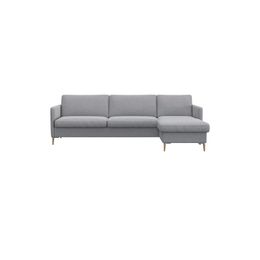 Ecksofa FLEXLUX, B:247cm H:85cm T:92cm, grau, 100% Polyester, Wohnzimmer, Sofas, "Fiore, super Sitzkomfort durch Kaltschaum im Sitz, L-Form", schmale