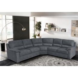Ecksofa Egoitaliano, B:266cm H:90cm T:246cm, grau, Luxus-Mikrofaser BLUSH (100% Polyester) ist ein innovatives Mikrofasergewebe mit wasser- und