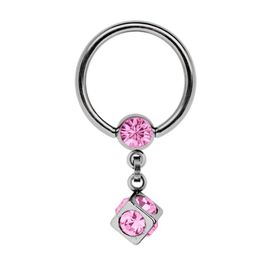 Adelia&acute;s ADELIA ́S Damen Intimpiercing "Piercing Intimpiercing ", rosa, Chirurgiestahl, Piercings, Stahl - Intimring BCR mit 5 mm Zirkonia-Klemmkugel