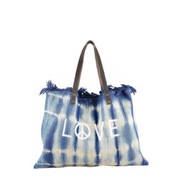 Damen Schultertasche "Love", Collezione Alessandro, blau, Baumwolle, Taschen, aus griffigem Jeansstoff