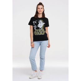 logoshirt Damen T-Shirt "Star Wars - Yoda", schwarz, Gr. XS, unifarben, 100% Baumwolle, Shirts, mit lizenziertem Print