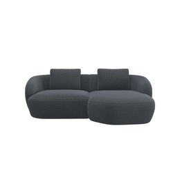 Wohnlandschaft FLEXLUX, B:217cm H:85cm T:146cm, grau, 100% Polyester, Sofas, "Torino, rund, L-Form, Sofa-Ecke mit Recamiere, Longchair-Sofa",
