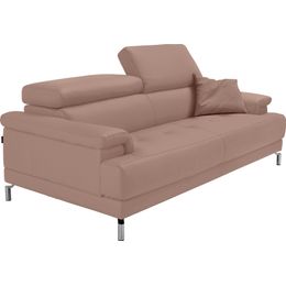 2,5-Sitzer Egoitaliano, B:200cm H:76cm T:106cm, rosa, Leder &raquo;BULL&laquo; (echtes Rindsleder). Geschliffenes, pigmentiertes und behandeltes Rindsleder mit