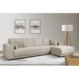 Ecksofa Home Affaire, B:297cm H:85cm T:162cm, beige, 100% Polyester, Wohnzimmer, Sofas, "LEMPS wahlweise Recamiere links oder rechts L-Form", incl.