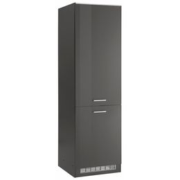 K&uuml;hlumbauschrank KOCHSTATION, B:60cm H:200cm T:60cm, grau, Schr&auml;nke, "KS-Utah"