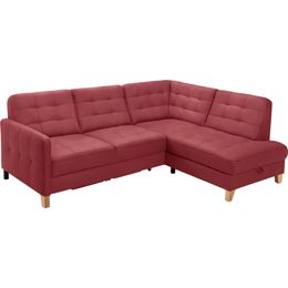 Ecksofa, B:228cm H:84cm T:174cm, rot, exxpo - SOFA FASHION, Wohnzimmer, Sofas, "Elio, kompakt und komfortabel, bequem, zeitloses Design, L-Form",
