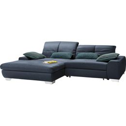 Ecksofa, B:276cm H:89cm T:198cm, blau, SET ONE BY Musterring, 100% Polyester, Wohnzimmer, Sofas, "SO 1200 inkl. Sitztiefen- & Rückenverstellung für