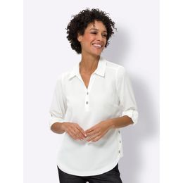 Classic Basics Damen Schlupfbluse, beige, Gr. 50, unifarben, 100% Polyester, Blusen