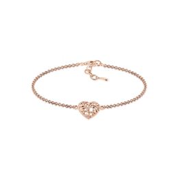 Elli Damen Armband "Lebensbaum Herz Blatt 925 Sterling Silber", 16cm, ohne Stein, Silber 925 (Sterlingsilber), rosa, Silber 925 (Sterlingsilber),