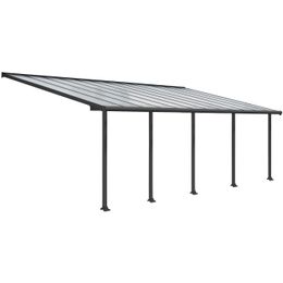 Terrassendach, B:739cm T:295cm, grau, PALRAM - CANOPIA, Aluminium, Polycarbonat (PC), Terrassenüberdachungen, "Olympia 3x7.3", BxT: 739x295 cm