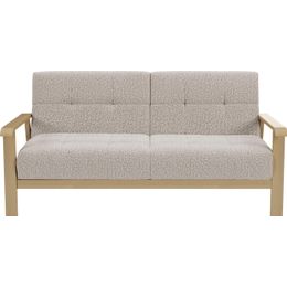 Sit & More 2,5-Sitzer SIT & MORE, B:169cm H:88cm T:106cm, beige, 100% Polyester, Sofas, "Billund", Armlehnen aus Buchenholz in natur, verschiedene Bez&uuml;ge und