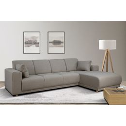 Ecksofa Home Affaire, B:297cm H:85cm T:162cm, grau, 100% Polyester, Wohnzimmer, Sofas, "LEMPS wahlweise Recamiere links oder rechts L-Form", incl.