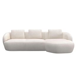 Wohnlandschaft FLEXLUX, B:276cm H:85cm T:146cm, beige, Sofas, "Torino, rund, L-Form, Sofa-Ecke mit Recamiere, Longchair-Sofa", Modernes, organisches