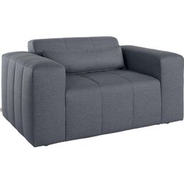 Loveseat, B:142cm H:74cm T:90cm, grau, LeGer Home by Lena Gercke, 100% Polyester, Sessel, "Maileen Sessel", passend zur Modulserie "Maileen" -