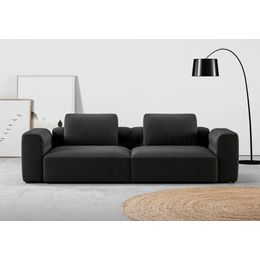 2,5-Sitzer RAUM.ID, B:268cm H:62cm T:109cm, grau, 95% Polyester, 5% Nylon, Sofas, "Cushid", Modulsofa, bestehend aus 2 Teilen, Breite 268 cm