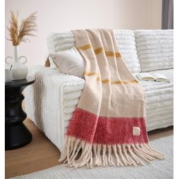 Wohndecke, B:150cm L:200cm, bunt, LeGer Home by Lena Gercke, Polyester, Wohndecken, "LeGer Chunky Fringes, Kuscheldecke im stilvollem Design",