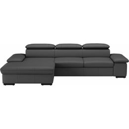 Sit & More Ecksofa SIT & MORE, B:286cm H:73cm T:174cm, schwarz, Wohnzimmer, Sofas, "Alcudia L-Form", wahlweise mit Bettfunktion