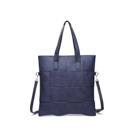 Damen Schultertasche "Kiri", Collezione Alessandro, blau, Lederimitat, Taschen, grob geflochtene Optik