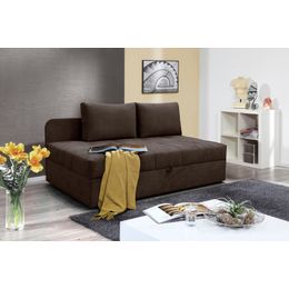Schlafsofa Alina, B:201cm H:73cm T:95cm, braun, Struktur fein XBO (100% Polyester), Kinderzimmer, Sofas, "Marla", inkl. Stauraum und 2 Rückenkissen
