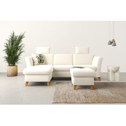 Ecksofa Home Affaire, B:249cm H:86cm T:162cm, beige, 100% Polyester, Wohnzimmer, Sofas, "Trelleborg L-Form", Federkern-Polsterung, wahlweise mit