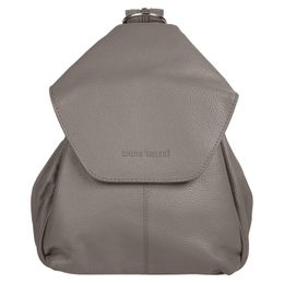 Bruno Banani Damen Cityrucksack, grau, Leder, Rindsleder, Rucksäcke, echt Leder