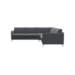 Ecksofa FLEXLUX, B:249cm H:85cm T:92cm, grau, 100% Polyester, Wohnzimmer, Sofas, "Fiore, gleichschenklig, bequem durch hochwertigem Sitzaufbau",