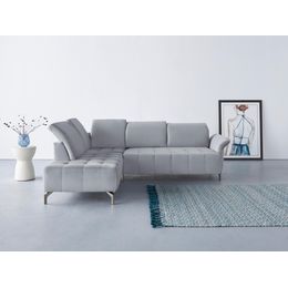 Ecksofa Inosign, B:260cm H:79cm T:220cm, grau, 100% Polyester, Wohnzimmer, Sofas, "Fresh L-Form", Federkern, wahlweise Kopfteilverstellung und