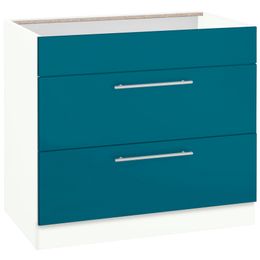 Wiho-K&uuml;chen Kochfeldumbauschrank WIHO K&Uuml;CHEN, B:90cm H:82cm T:57cm, blau, Schr&auml;nke, "Flexi2"