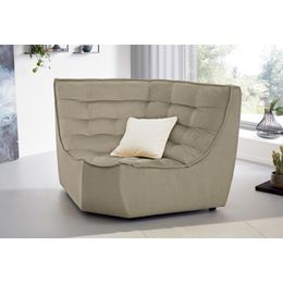 Ecksofa Calia italia, B:115cm H:88cm T:115cm, beige, Luxus-Microfaser Selfie (100% Polyester), Wohnzimmer, Sofas, "Banjo,, Eckelement, tolles Design