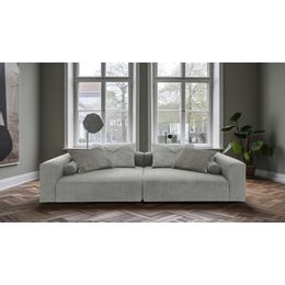 Big-Sofa Inosign, B:304cm H:69cm T:135cm, grau, 100% Polyester, Sofas, "Suyana mit Federkern, B/T/H: 304/135/69 cm, Zierkissen + Kissenrollen",