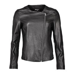Maze Damen Lederjacke "42021103", schwarz, Gr. XL, Obermaterial: 100% Lammleder; Innenfutter: 100% Polyester; Ärmelfutter: 100% Polyester, Jacken