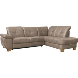 Ecksofa Alina, B:260cm H:98cm T:219cm, beige, Microfaser GDU (100% Polyester), Wohnzimmer, Sofas, "Karima", inkl. Rückenlehnenverstellung, wahlweise