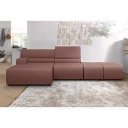 Ecksofa Egoitaliano, B:384cm T:98cm, braun, 100% Polyester. Wasserabweisende Mikrofaser., Wohnzimmer, Sofas, "Babouche, Designsofa mit