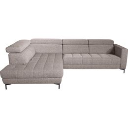 Ecksofa Alina, B:306cm H:105cm T:222cm, braun, Struktur TAT (100% Polyester), Wohnzimmer, Sofas, "Bahira", Inkl. Rückenlehnen- und