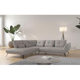 Ecksofa Places of Style, B:297cm H:88cm T:245cm, grau, 100% Polyester, Wohnzimmer, Sofas, "Mikado L-Form", inkl. Sitztiefenverstellung und