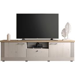 Lowboard Home Affaire, B:211cm H:58cm T:44cm, beige, Wohnzimmer, Sideboards, "Country Breite 211 cm, TV-Board 2 Türen u. 1 Schubkasten, TV-Schrank",