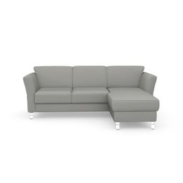 Sit & More Ecksofa SIT & MORE, B:248cm H:87cm T:162cm, silber, Wohnzimmer, Sofas, "Visby L-Form", wahlweise mit Bettfunktion und Bettkasten, frei im Raum