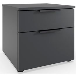 Nachtkommode wimex, B:41cm H:39cm T:41cm, grau, Spanplatte, Sideboards, "level36 A by fresh to go", 2 Schubladen mit soft-close Funktion