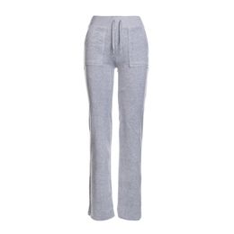 Sweathose Juicy Couture "DEL RAY Damen" Gr. S, EURO-Größen, silver marl Damen Hosen Trainingshose Damen, Sweathose, Velour, Jogginghose mit Glitzer, Sale