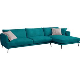 Ecksofa Egoitaliano, B:274cm H:77cm T:154cm, blau, Wohnzimmer, Sofas, "Sophia, Designsofa mit extrakomfortablem Sitzkomfort", mit Daunenfederung,